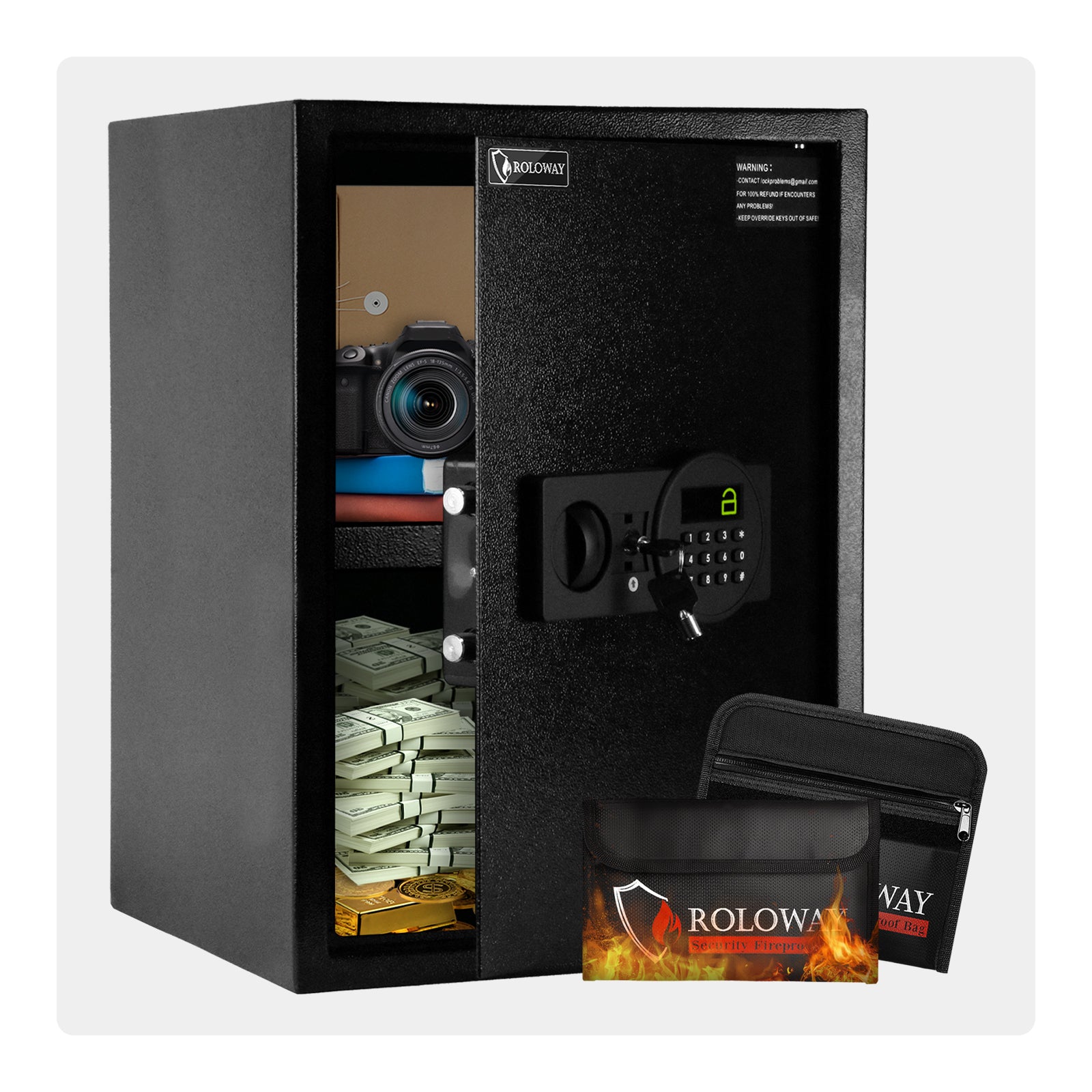 Safe Box | 2.2 Cubic Feet Black Digital Keypad Lock | Roloway – Rolowaysafe