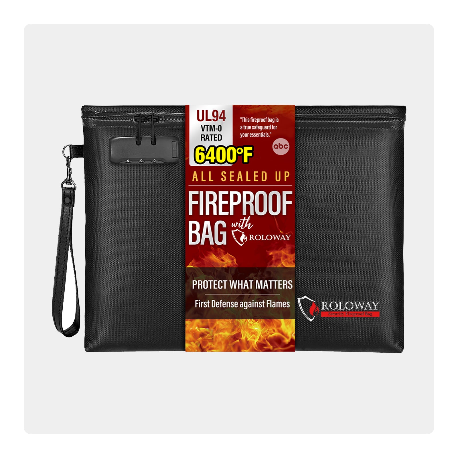 Newly ALL SEALED UP Fireproof Clutch 6400℉ AL | Black | L – Rolowaysafe